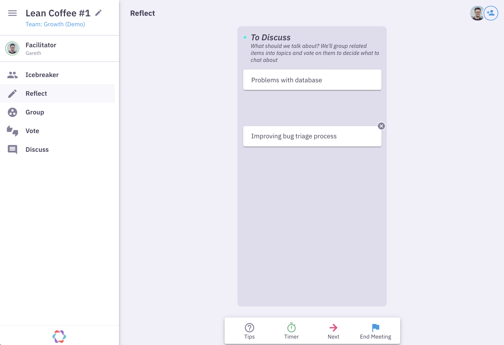 Lean Coffee Template | Parabol