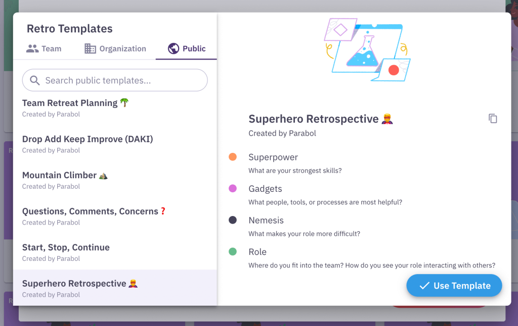 Superhero Retrospective | Parabol